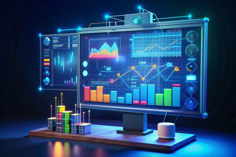 A Glimpse into the Future: Neon Lights Reflecting Data Visualizations ...