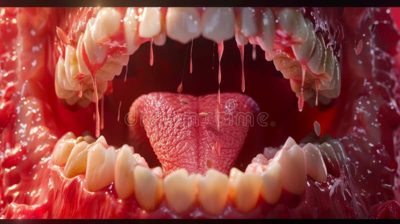 A Glimpse Inside: Human Oral Cavity Up Close Stock Illustration ...