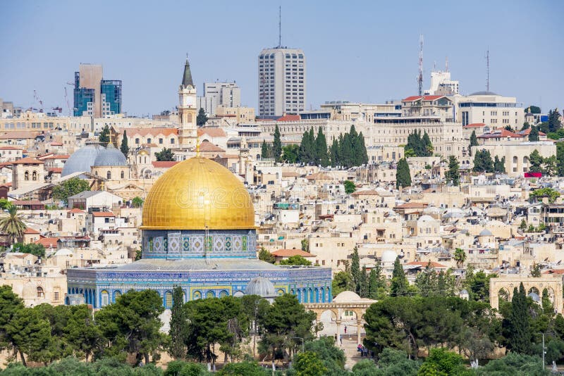 Glimpse of Jerusalem, City of the Three Religions Stock Image - Image ...