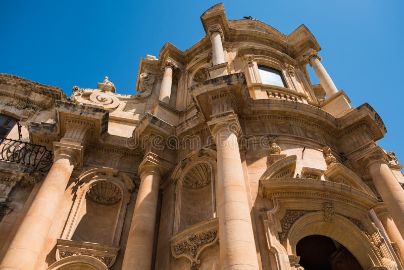 A Glimpse of the Late Baroque Architecture in Noto, Italy Stock Photo ...