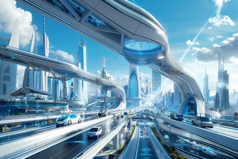 A Glimpse of a Modern City with Advanced Infrastructure Featuring a ...