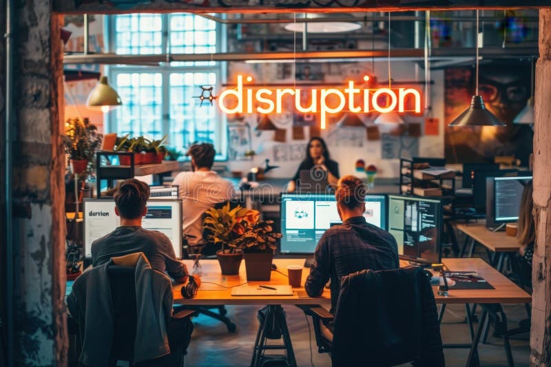 Disruption in the Modern Office Stock Illustration - Illustration of ...