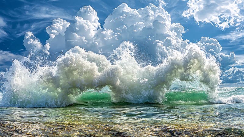 A Glimpse of the Ocean Floor Beneath the Water, Mirrored by White ...