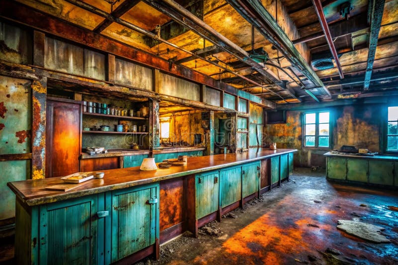 A Glimpse into the Past Decaying Rusted Metal Cabinets and Interior ...