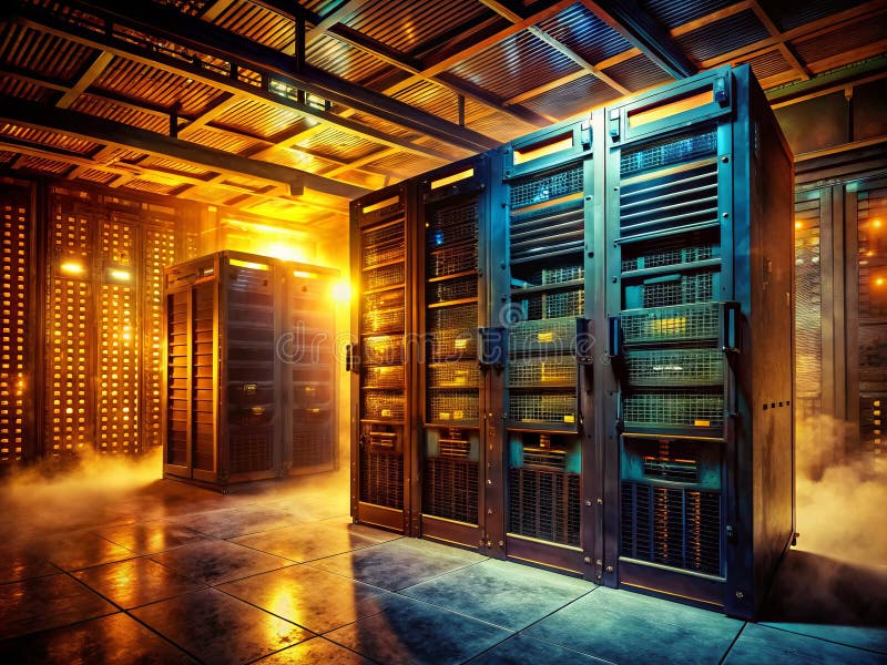 A Glimpse into the Past Exploring a Vintage Server Room Filled with ...