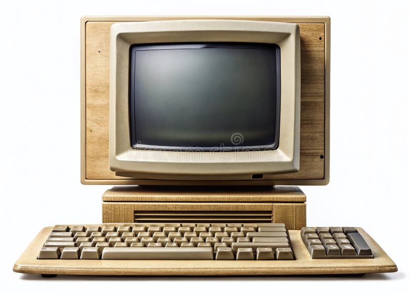 A Glimpse into the Past Vintage Desktop Computer Blank Screen Captured ...