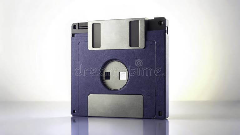 A Glimpse into the Past Vintage Floppy Disk Isolated on White Evoking ...