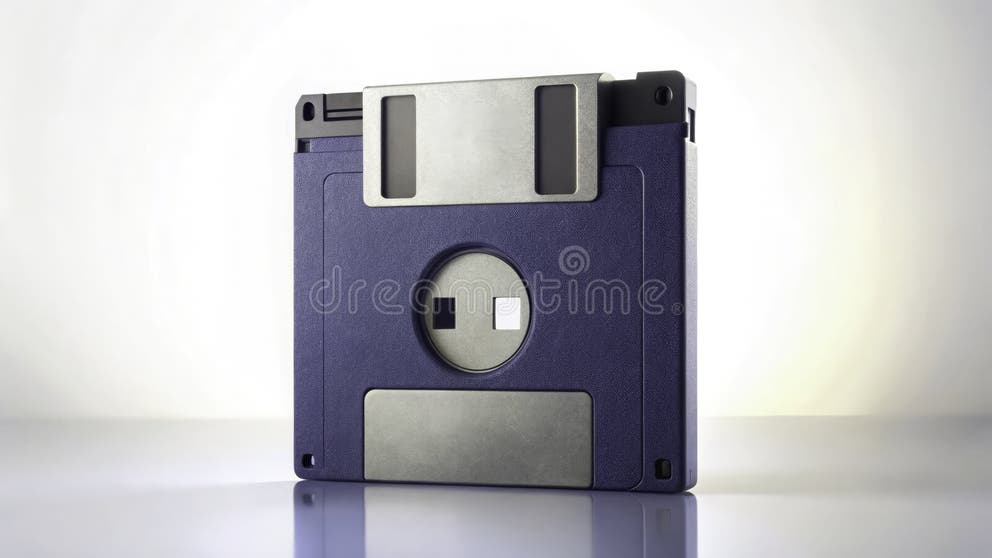 A Glimpse into the Past Vintage Floppy Disk Isolated on White Evoking ...