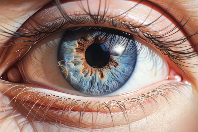 Glimpse into Serenity: a Human Eye, Sparkling Detailed Light Blue ...