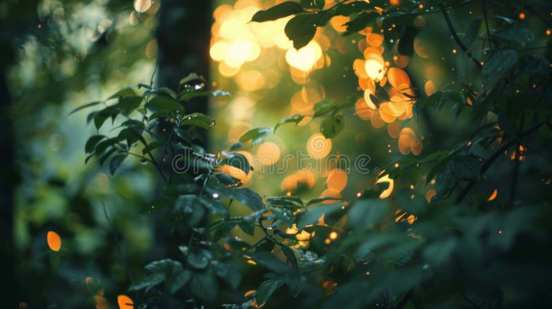 A Glimpse of St. Elmos Fire Peering through a Canopy of Trees in a ...