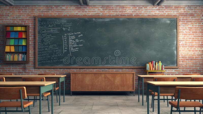 A Glimpse into a Traditional Classroom Stock Illustration ...