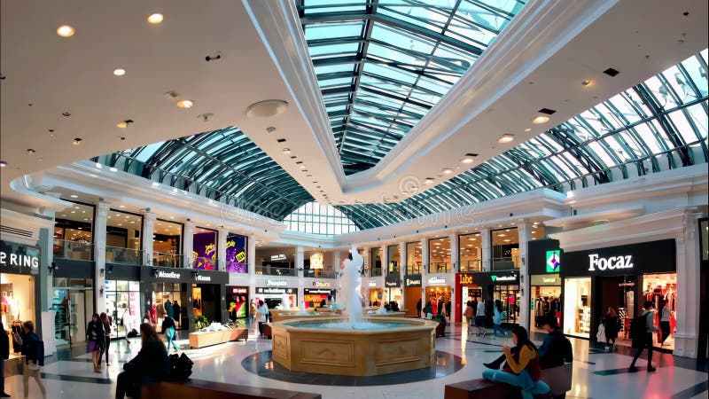 A Glimpse into Urban Life Inside a Vibrant Shopping Mall Stock Footage ...