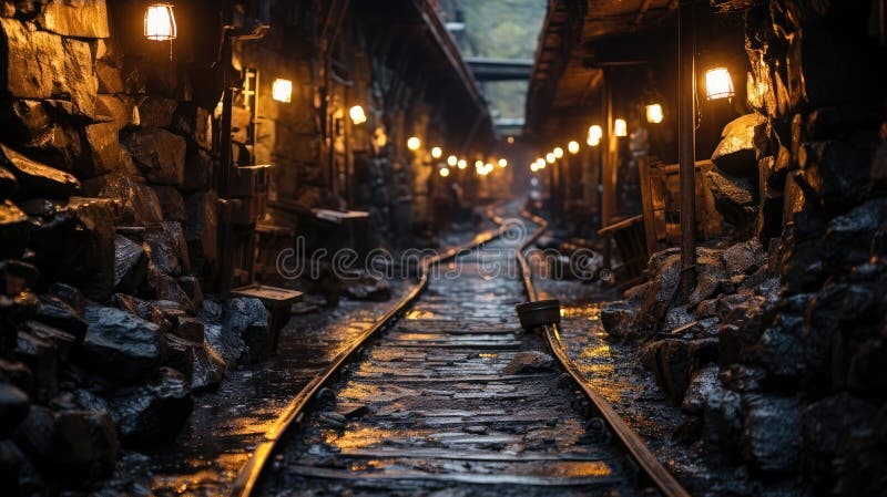 Beneath the Surface Mining for Precious Minerals Stock Illustration ...