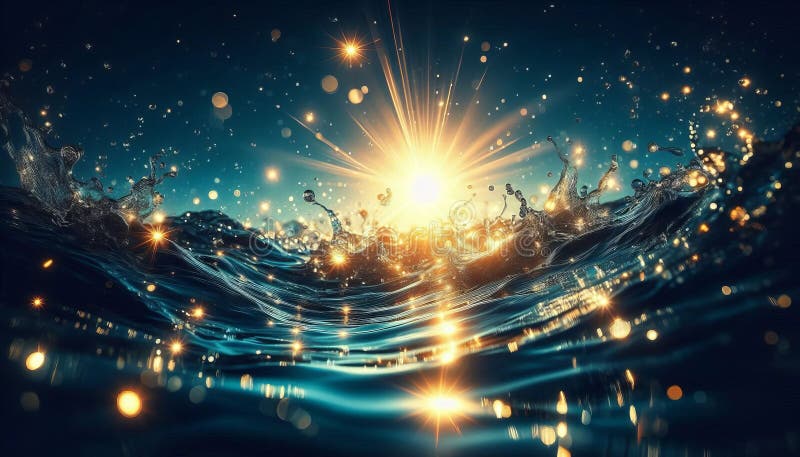 The Glint of Sunlight on Water Showcases Specular Reflection the Stock ...