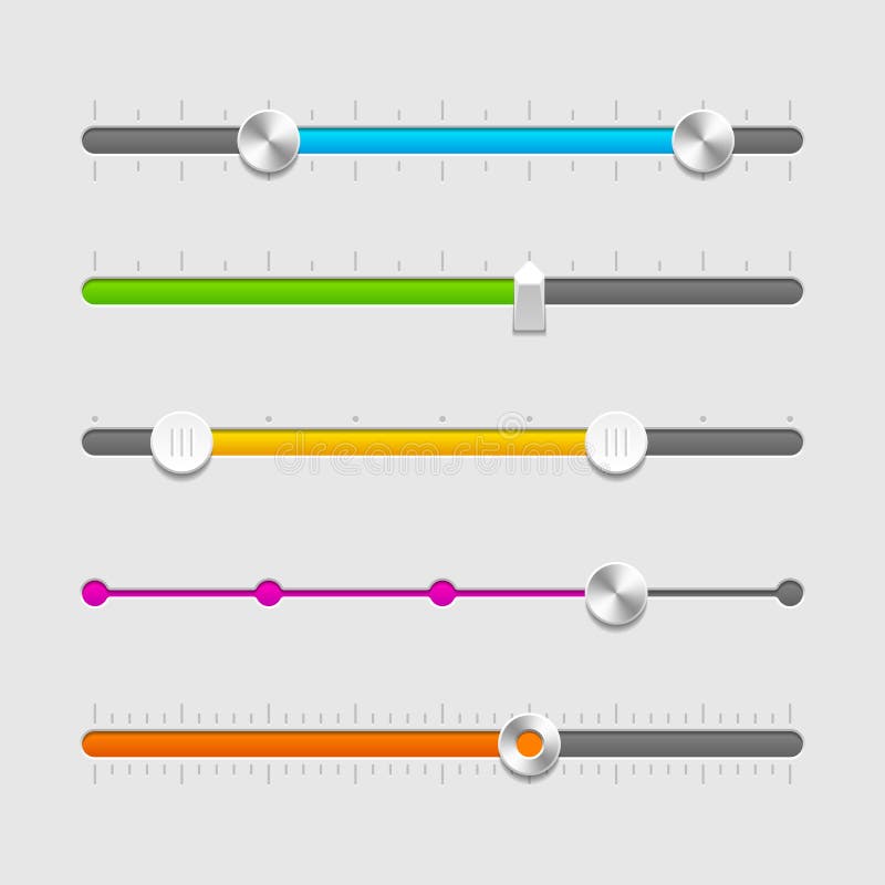 Glisseurs d'UI réglés illustration de vecteur. Illustration du ...