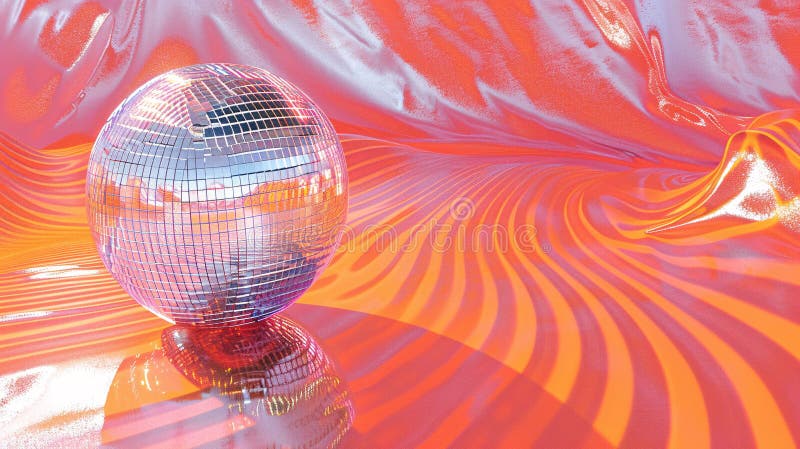 A Glistening Disco Ball with Beams of Light in a Lively Concert Venue ...