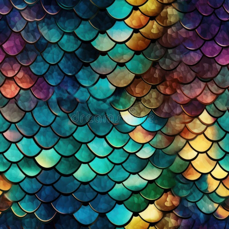 Glistening Fish Scales in Geometric Pattern . Stock Illustration ...
