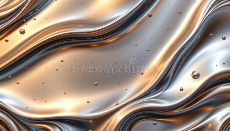 Glistening Fluid Metal Gradient, Bronze To Silver Spectrum, Abstract ...
