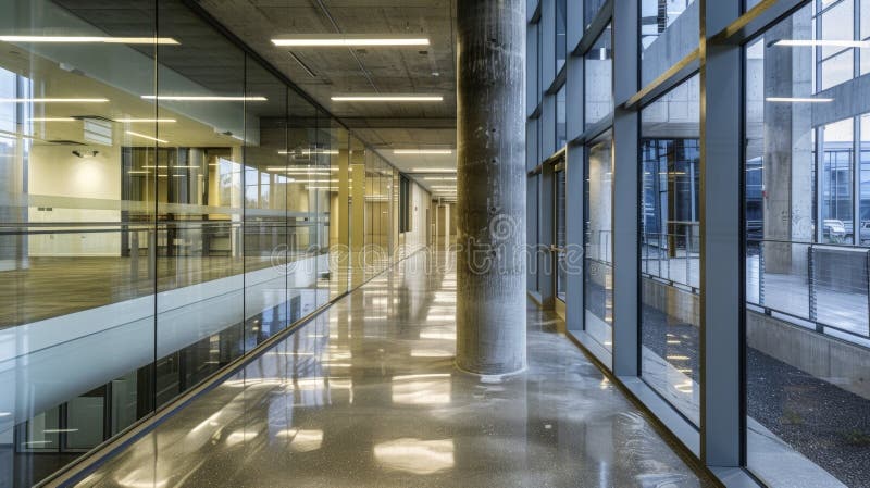 The Glistening Sheen of a Glass Panel is Interrupted by a Solid ...