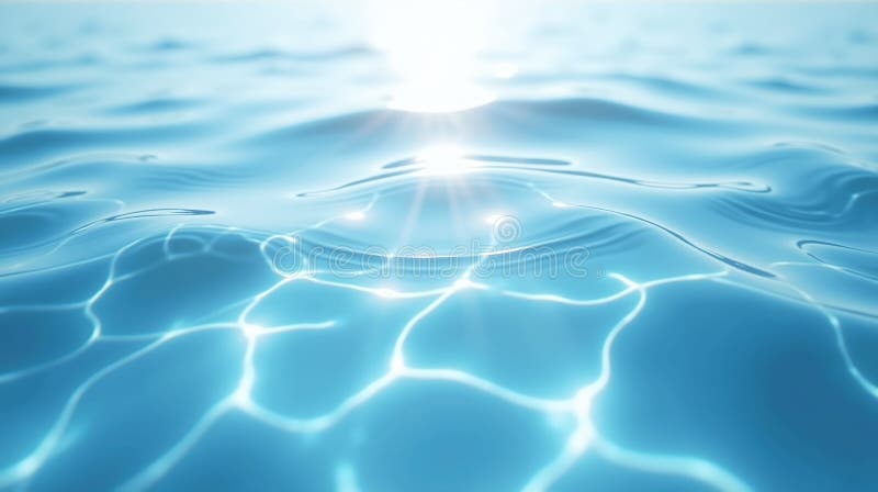 Glistening Water Surface, Sun Reflection, Serene Stock Illustration ...