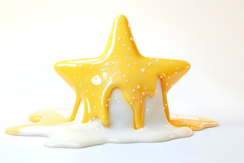 Glistening Yellow Star-shaped Dessert Drizzled with White Icing in ...