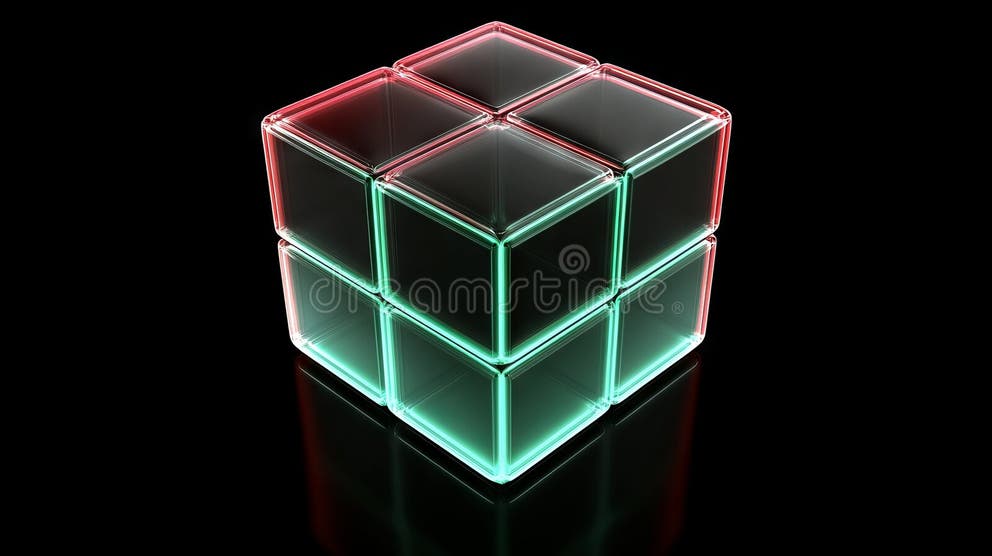 The Glitch Art Cube, with Its Digital Distortion, is Positioned in ...