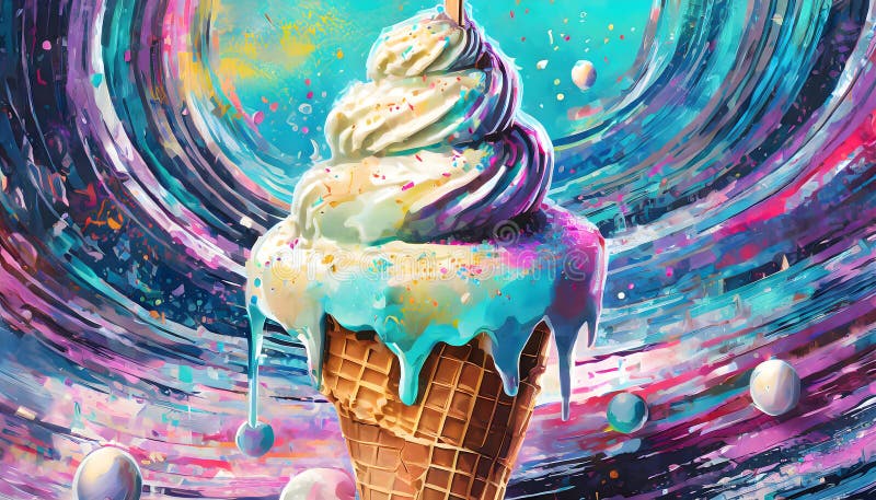 Glitch Art Masterpiece with Vanila Ice Cream Inside on Digital Art ...