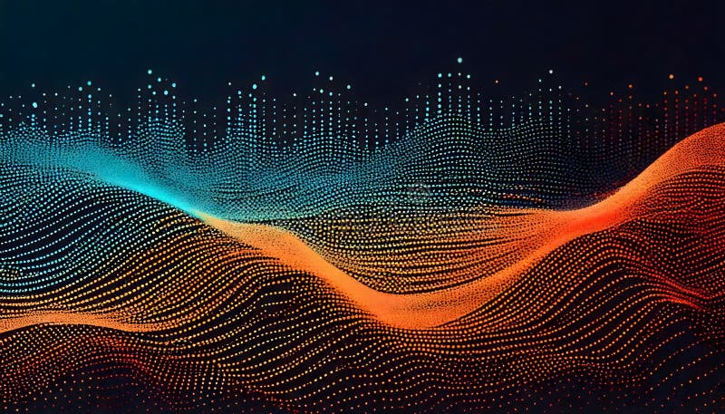 Glitch Art Stippled Dotwork Dynamic Flow Lines Abstract Background in ...