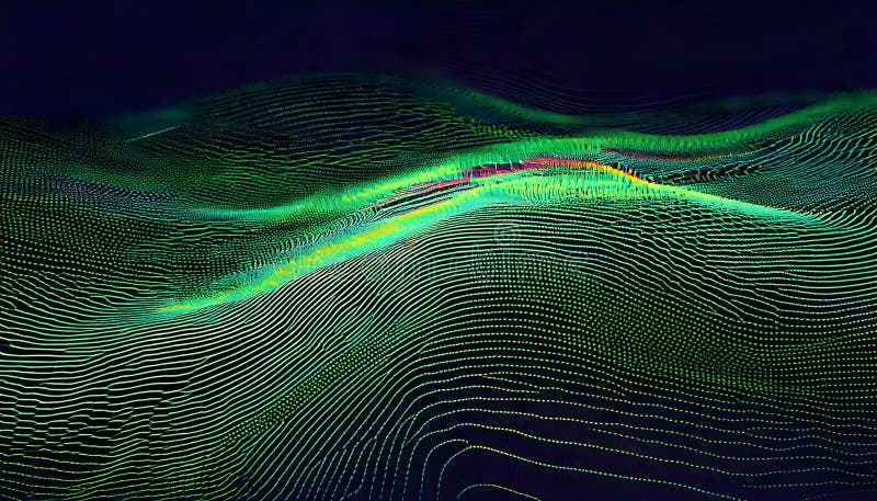 Glitch Art Stippled Dotwork Dynamic Flow Lines Abstract Background in ...