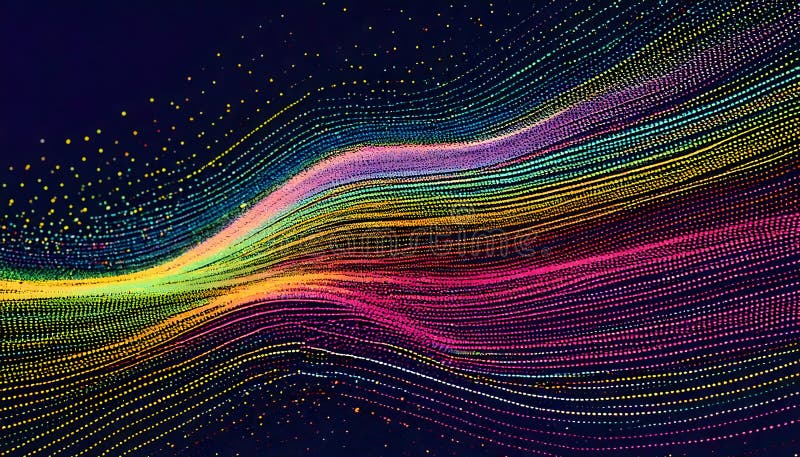 Glitch Art Stippled Dotwork Dynamic Flow Lines Abstract Background in ...