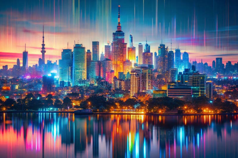 Glitch Art a Wallpaper that Imitates Digital. Generative AI Stock ...