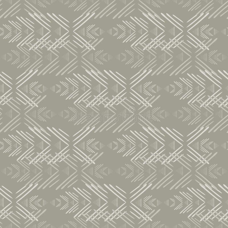 Glitch Aztec Geometric Vector Seamless Pattern Background. Neutral ...