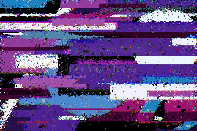 Glitch Background with Colourful Grunge Patterns Stock Photo - Image of ...