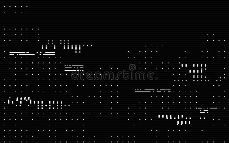Glitch Retro Effect. VHS Video Distortions. White Random Shapes and Lines. Old Analog Videotape ...