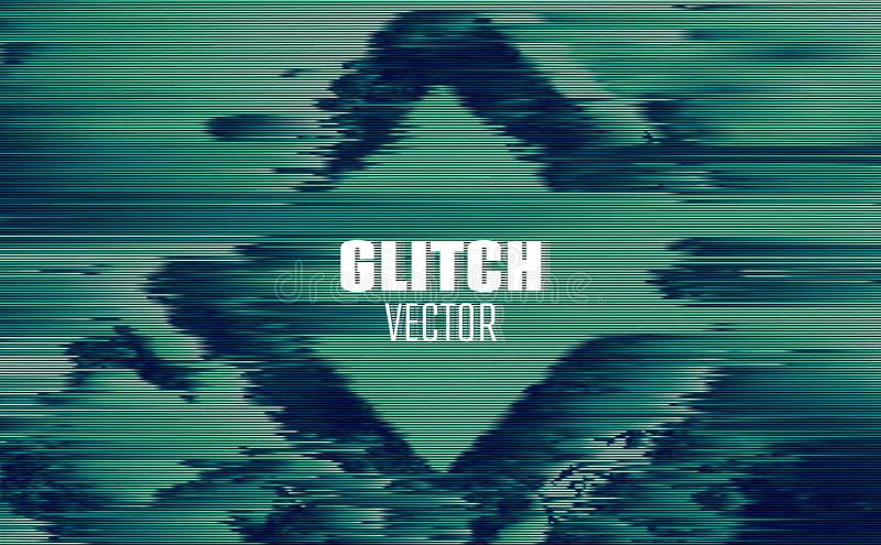 Glitch Round Shape Abstract Vector Background. Pixel Data Flow Circle ...