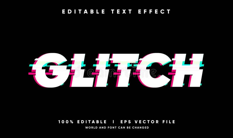 Glitch Black Background Vector Text Effect with Modern Style Stock Vector - Illustration of logo ...