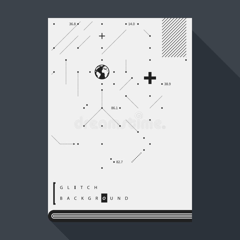 Glitch Book Cover/poster Template with Simple Geometric Design Elements ...