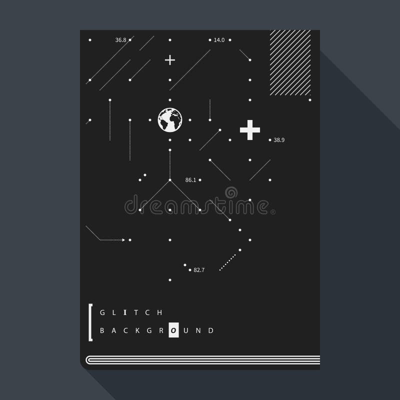 Glitch Book Cover/poster Template with Simple Geometric Design Elements ...