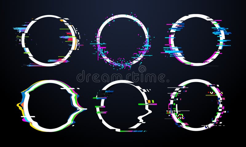 Glitch Distorted Font Letter Set with Broken Pixel Effect Stock Vector ...