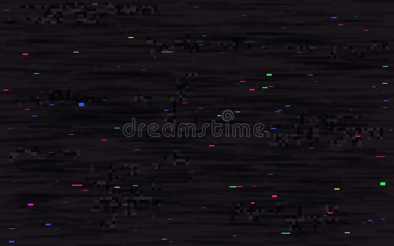 Glitch Color Pixels. Distorted Video Signal. Abstract Digital Shapes ...