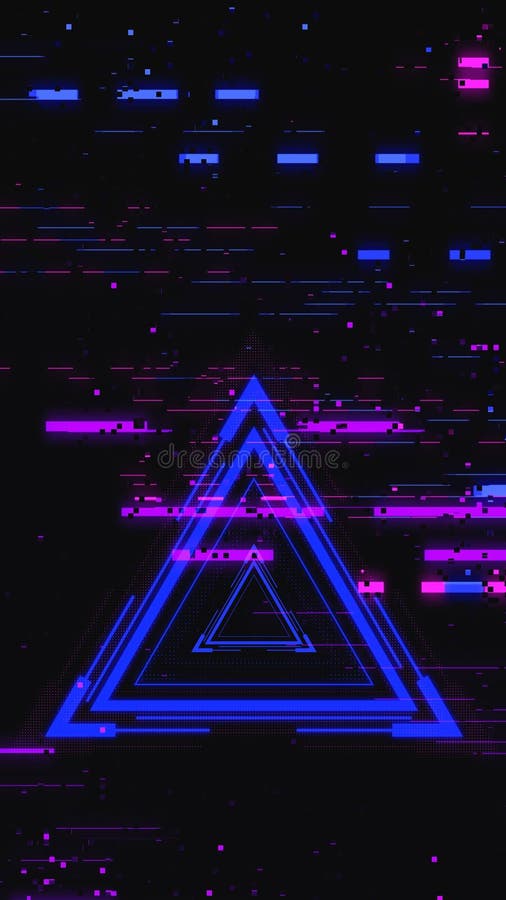 Glitch Design with Neon Light, Retro Disco Room, Color Distortion of ...