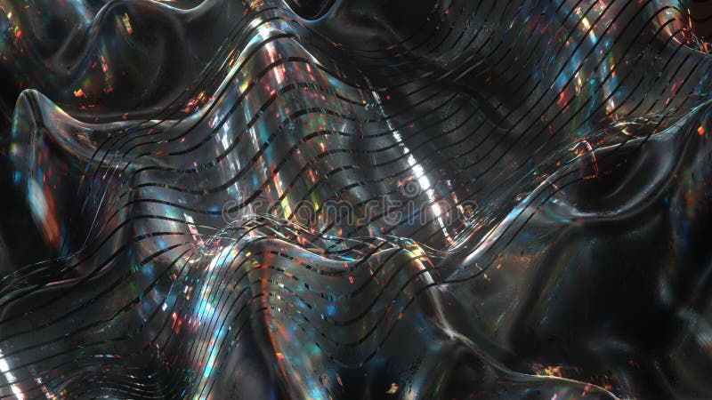 Glitch Wave Function Visualization 3D Render Illustration Stock ...