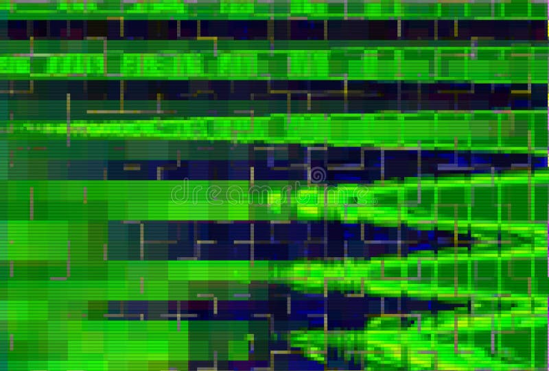 Glitch Digital Screen Pattern Green, Abstract Grunge Stock Illustration ...