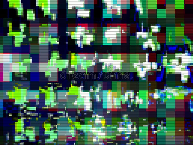 Glitch Digital Screen Pattern Green, Futuristic Stock Illustration ...