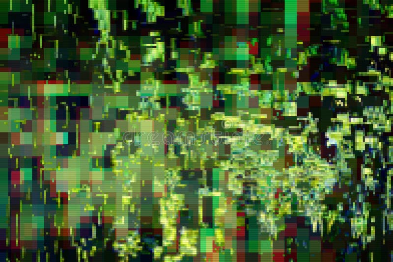 Glitch Digital Screen Pattern Green, Interference Stock Illustration ...