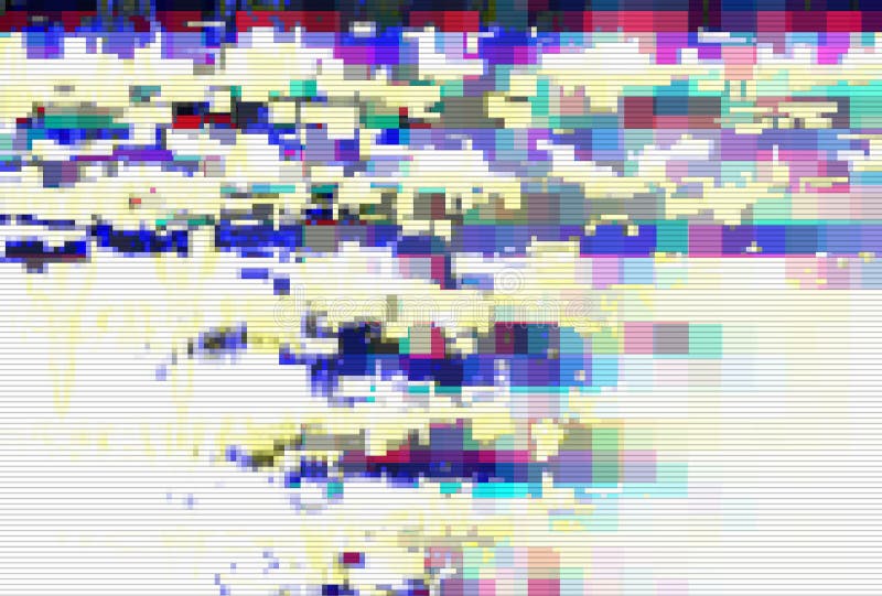 Glitch Digital Screen Pattern White, Distortion Artifact Stock ...