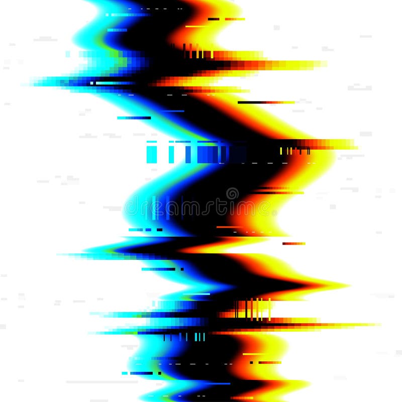 Glitch, Digital TV Effect, Noise of VHS on Screen Stock Vector ...