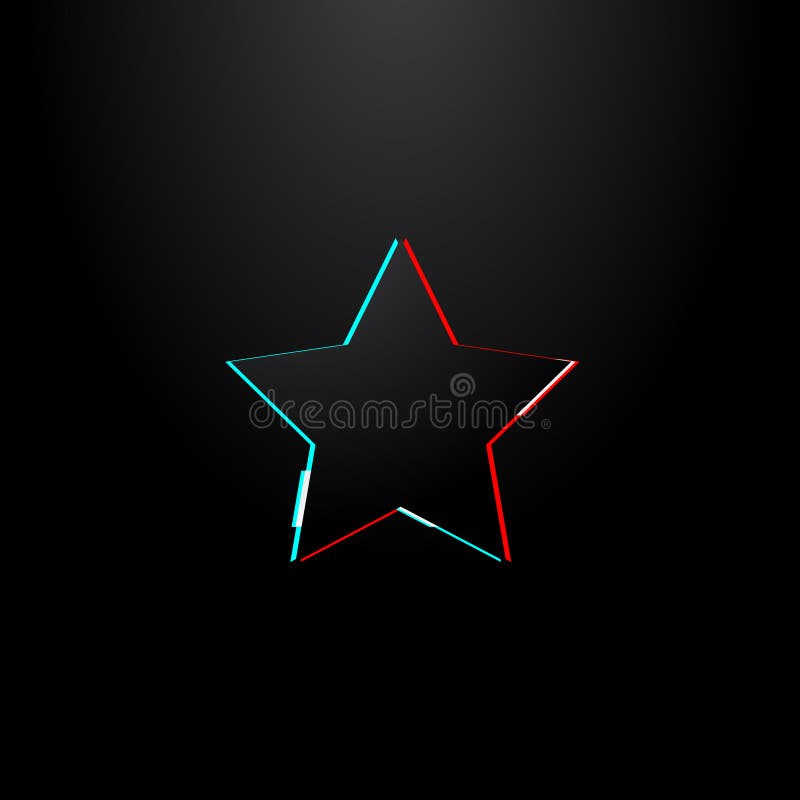 Glitch Distorted STAR Geometric Shape . Minimal Art Design. Glitched ...