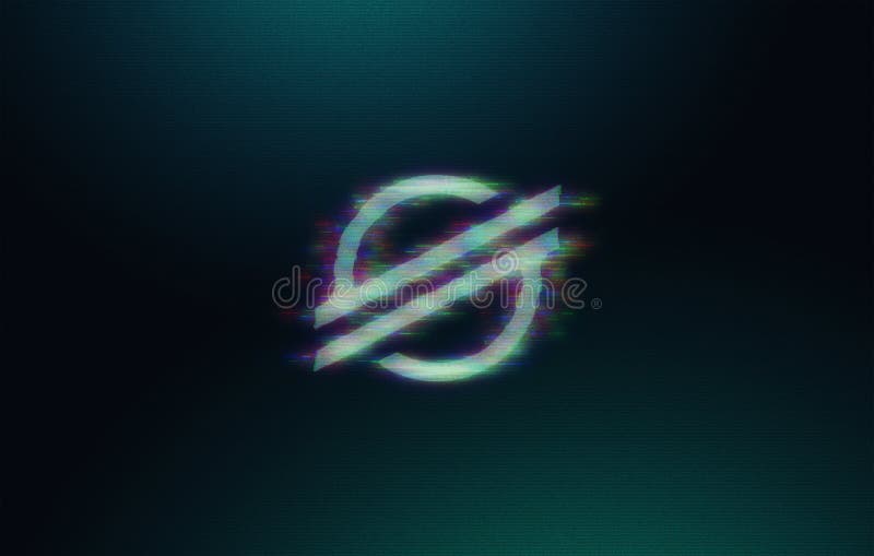 Glitch Effect Cryptocurrency Coin on Colorful Background ...