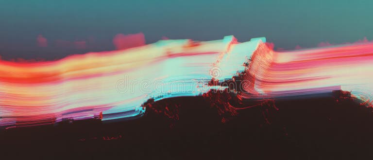 Glitch Effect Creating Vibrant Distorted Digital Data in a Fragmented ...